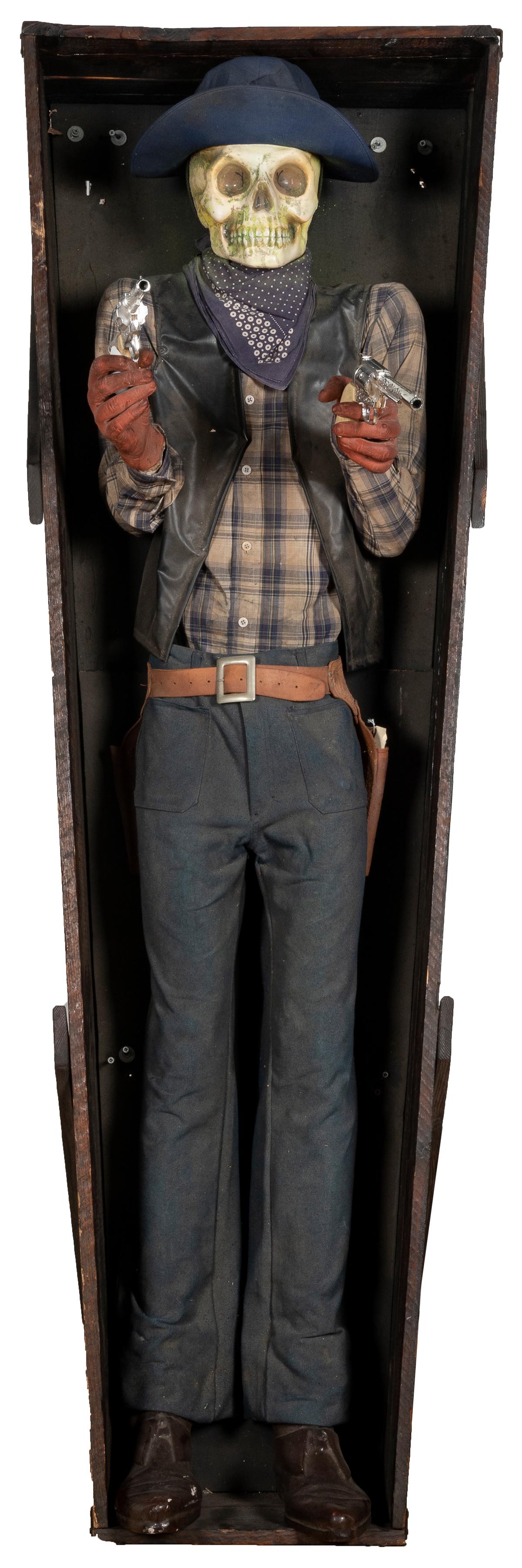 Western Bandit Animated Skeleton In Coffin. Motorized Woode... Auction