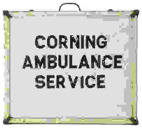 Corning Ambulance Service Paramedic Case. White, Wooden Cas... Auction