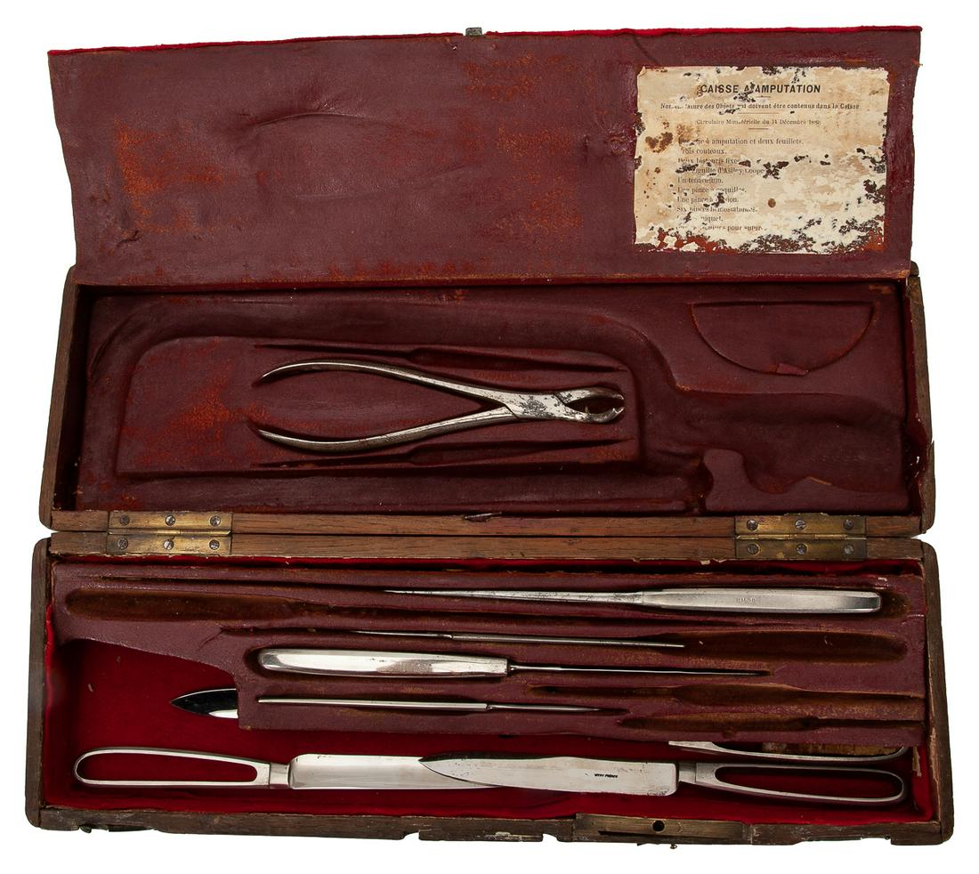 French Surgical Amputation Field Kit. 19th Century. Wooden ... Auction