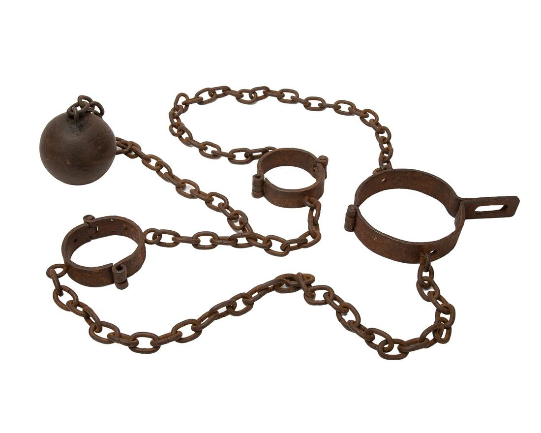 Antique Cast Iron Prisoner’s Ball And Chain. American, 19th... Auction