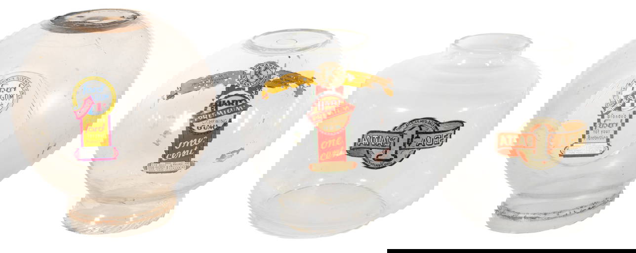 Group Of Six Gumball Machine Globes. Circa 1920s 1960s. Fiv...