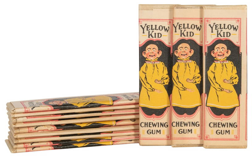 Yellow Kid Chewing Gum Lot (12 Sticks). Early 20th Century....