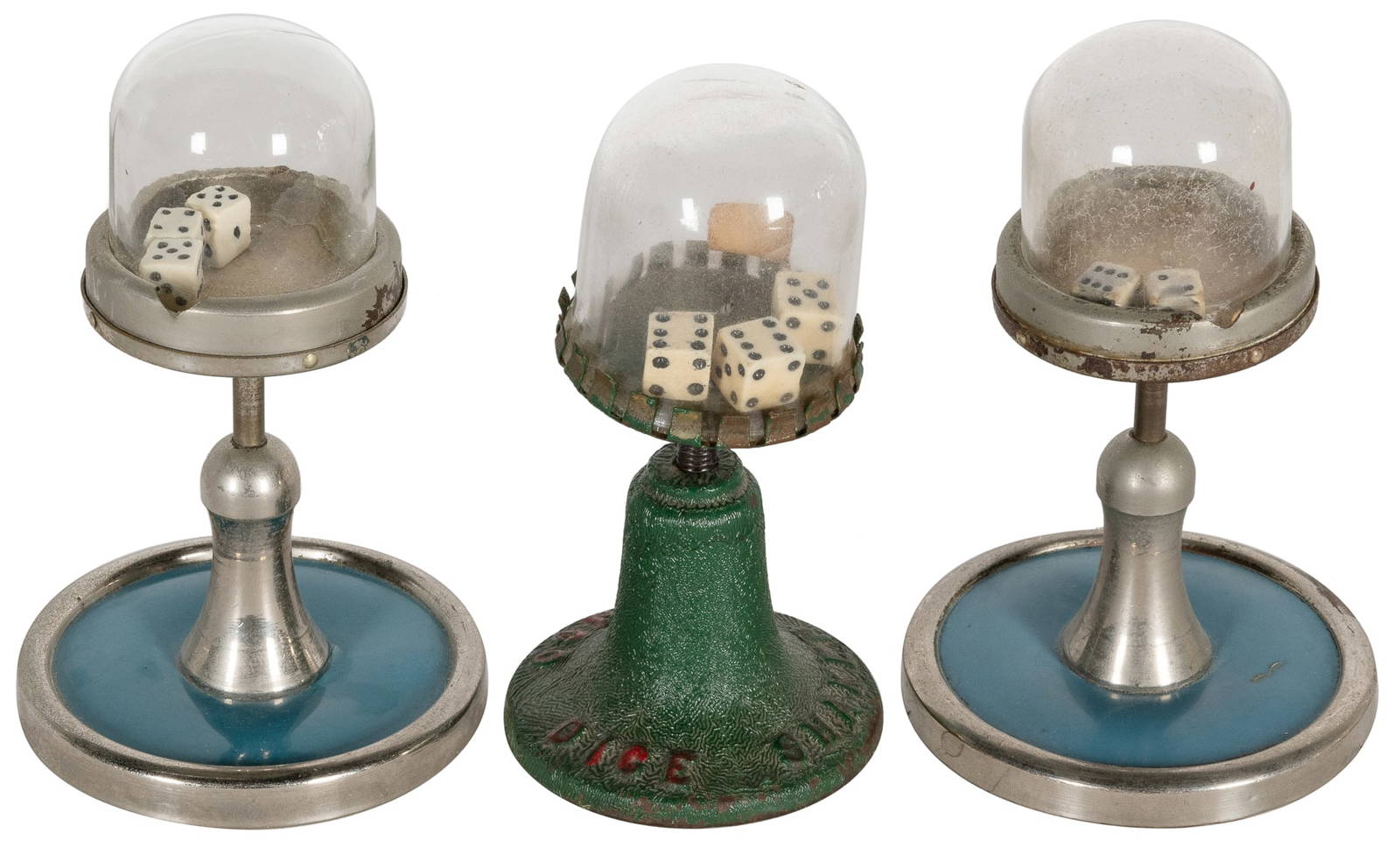 Three Dice Shakers. 20th Century. Three Spring-loaded Dice ... Auction