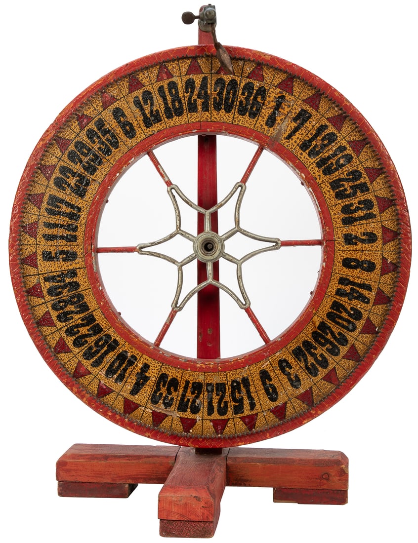 Carnival Countertop Gaming Wheel. Circa 1900s-1920s. Painte... Auction