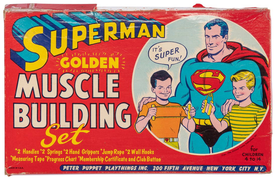 Superman Golden Muscle Building Set. New York: Peter Puppet... Auction