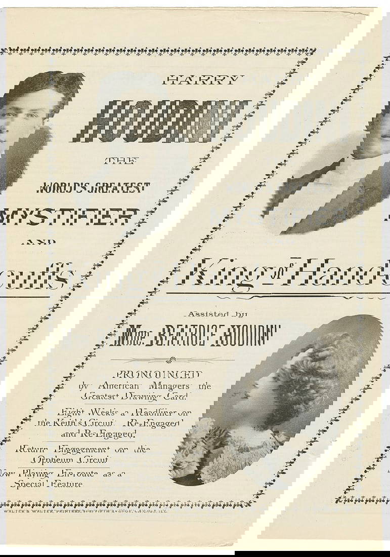 Houdini, Harry (erik Weisz, 1874 – 1926). Harry Houdini The... - Oct 28 ...