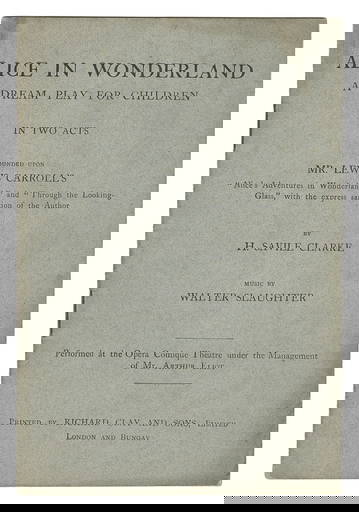 [plays]. Clarke, Henry Savile (1841 1893). Alice In Wonderl...