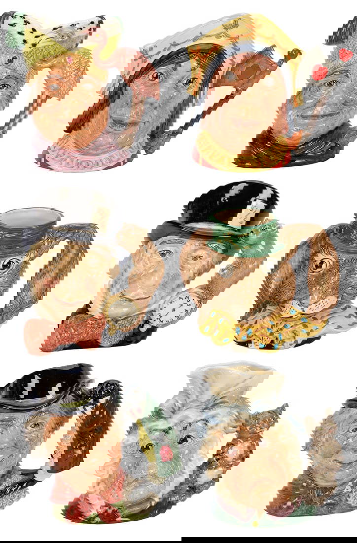 [character Jug]. A Group Of Royal Doulton Six Character Jug... Auction