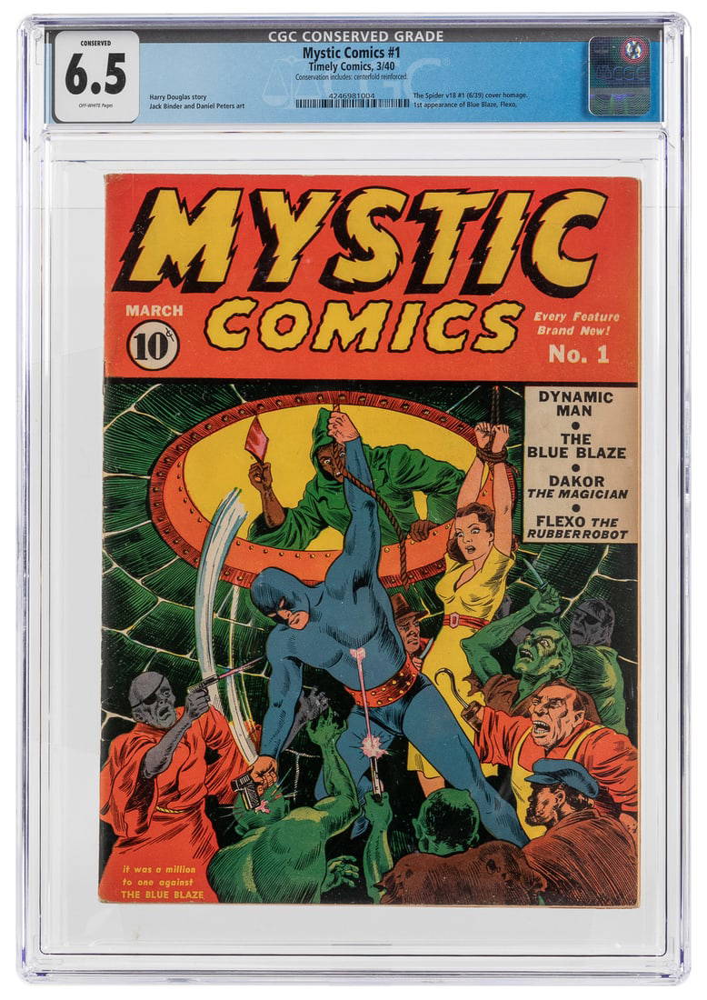 Mystic Comics #1 (timely Comics, 1940) Cgc Conserved Fn+ 6.... Auction