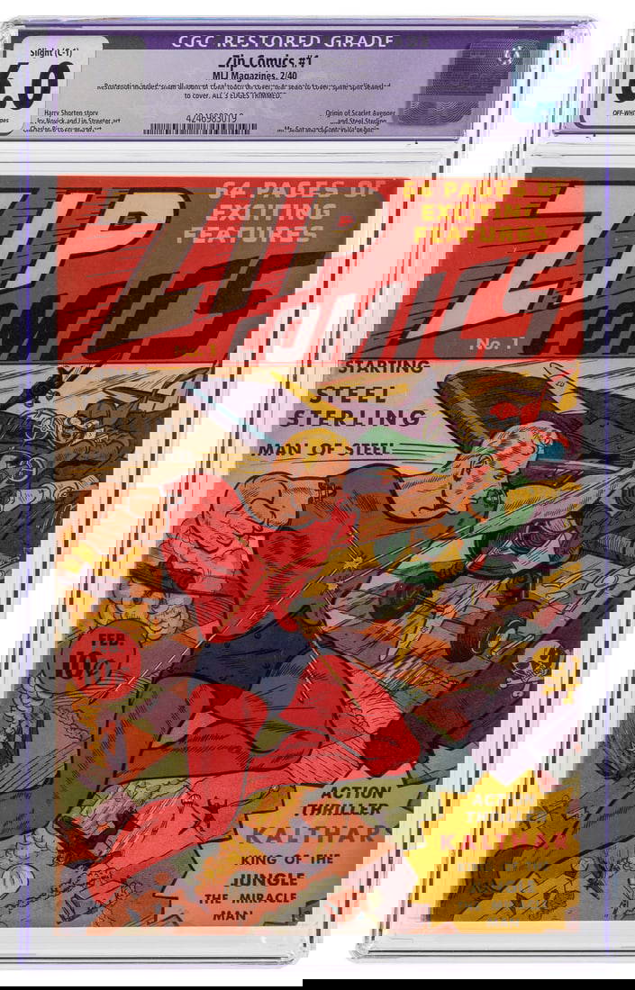 Zip Comics #1 (mlj Magazines, 1940), Cgc Apparent Fn 6.0 Sl... Auction