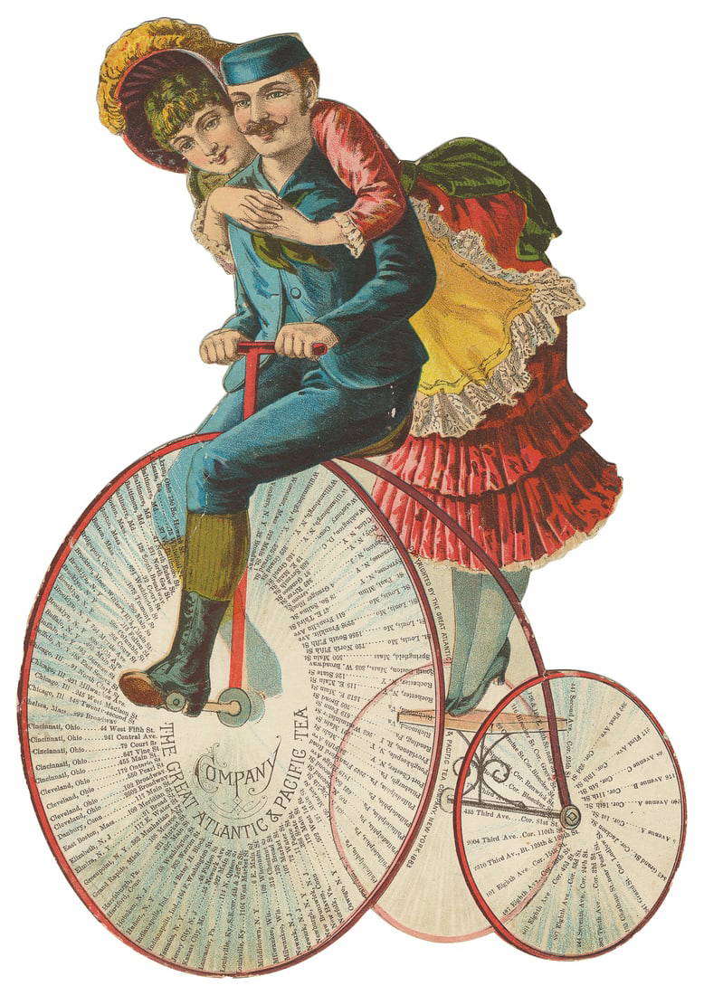 [lithography]. [die-cut Trade Cards]. “the Great Atlantic &... Auction