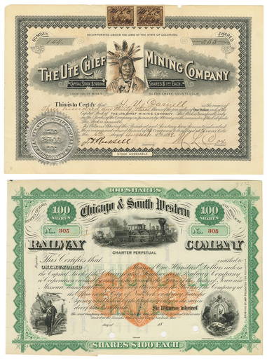 [lithography]. [native Americans]. The Ute Chief Mining Com...