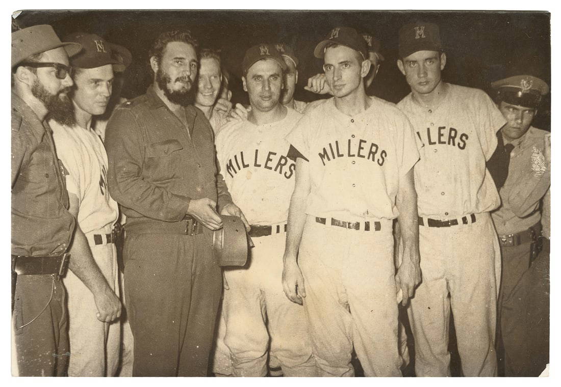 [baseball]. [castro, Fidel (1926-2016) And Cienfuegos, Cami... Auction