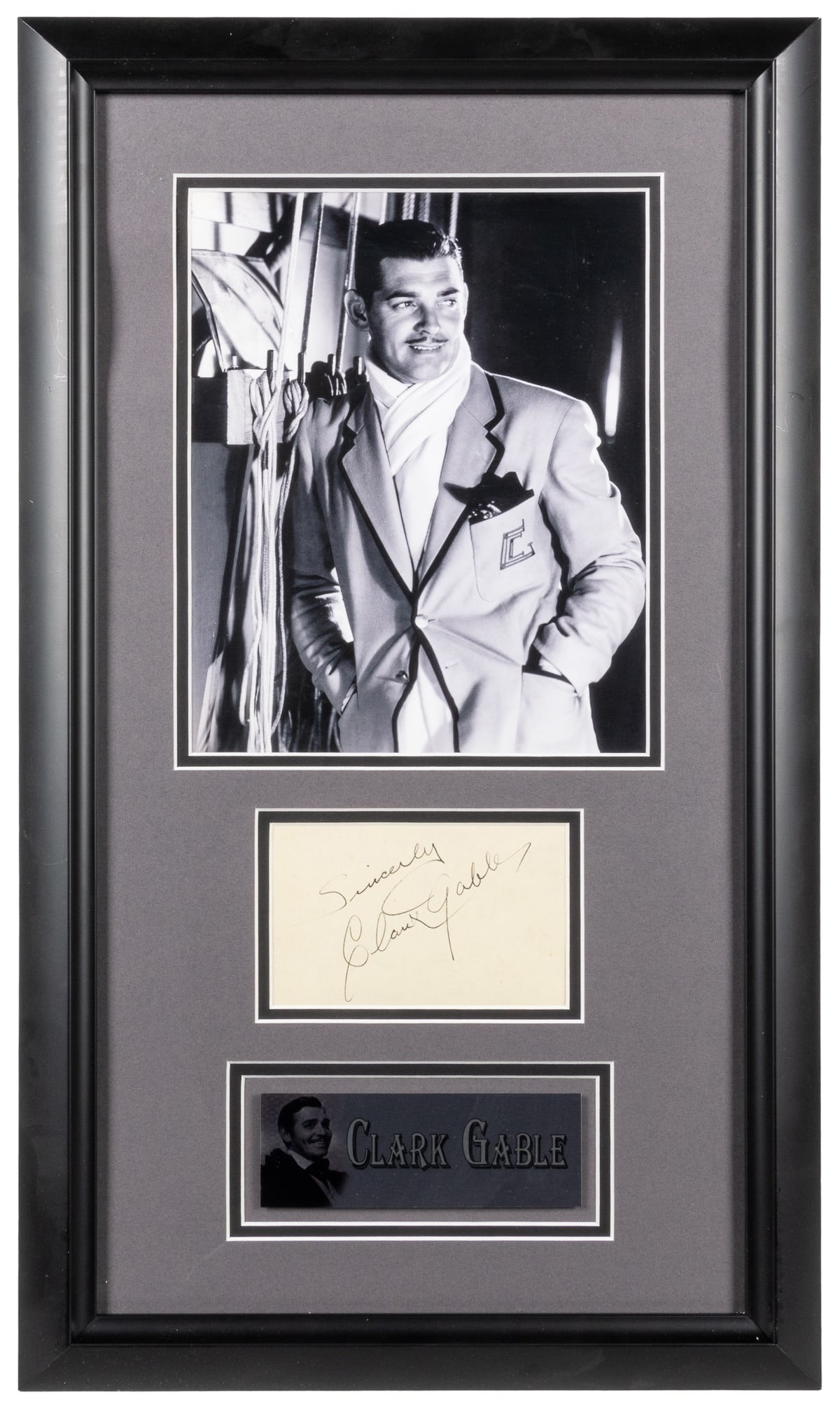 Clark Gable Signature Display (jsa). Autograph In Black Ink...