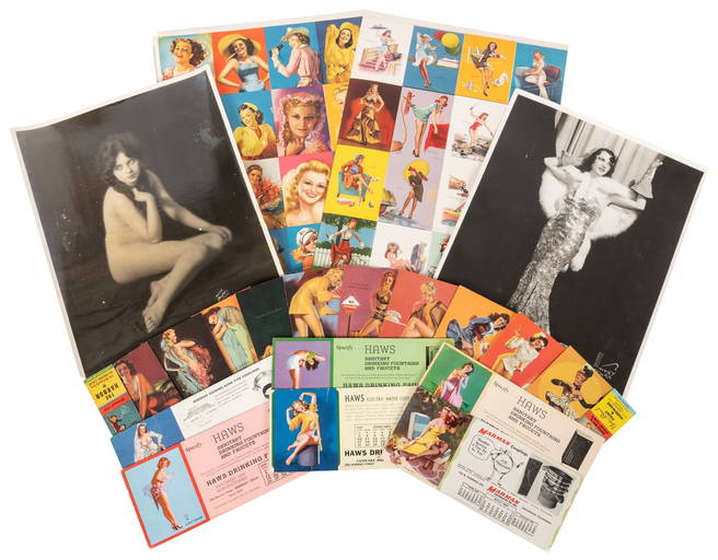 [pin Up]. Group Of Nearly 60 Pieces Of Pin Up Ephemera And ...