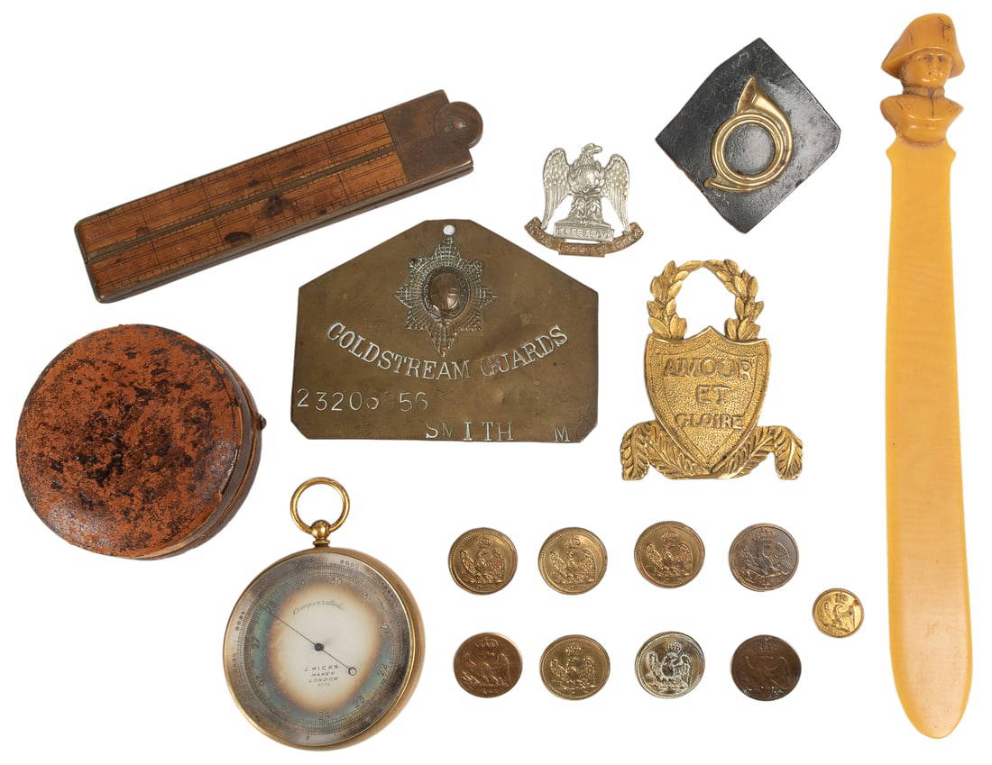 [artifacts]. Group Of 16 Small Napoleonic-era Items. [v.p.,... Auction