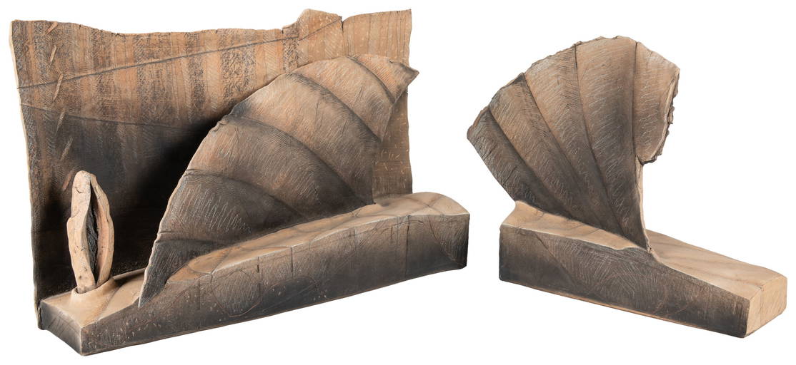 [studio Pottery]. Pair Of Structural Ceramics. Two Separate...