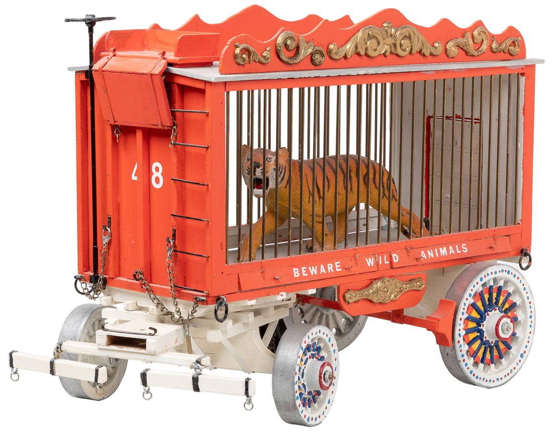 John Sapita Model Circus Cage Wagon. Painted Wood And Metal... Auction