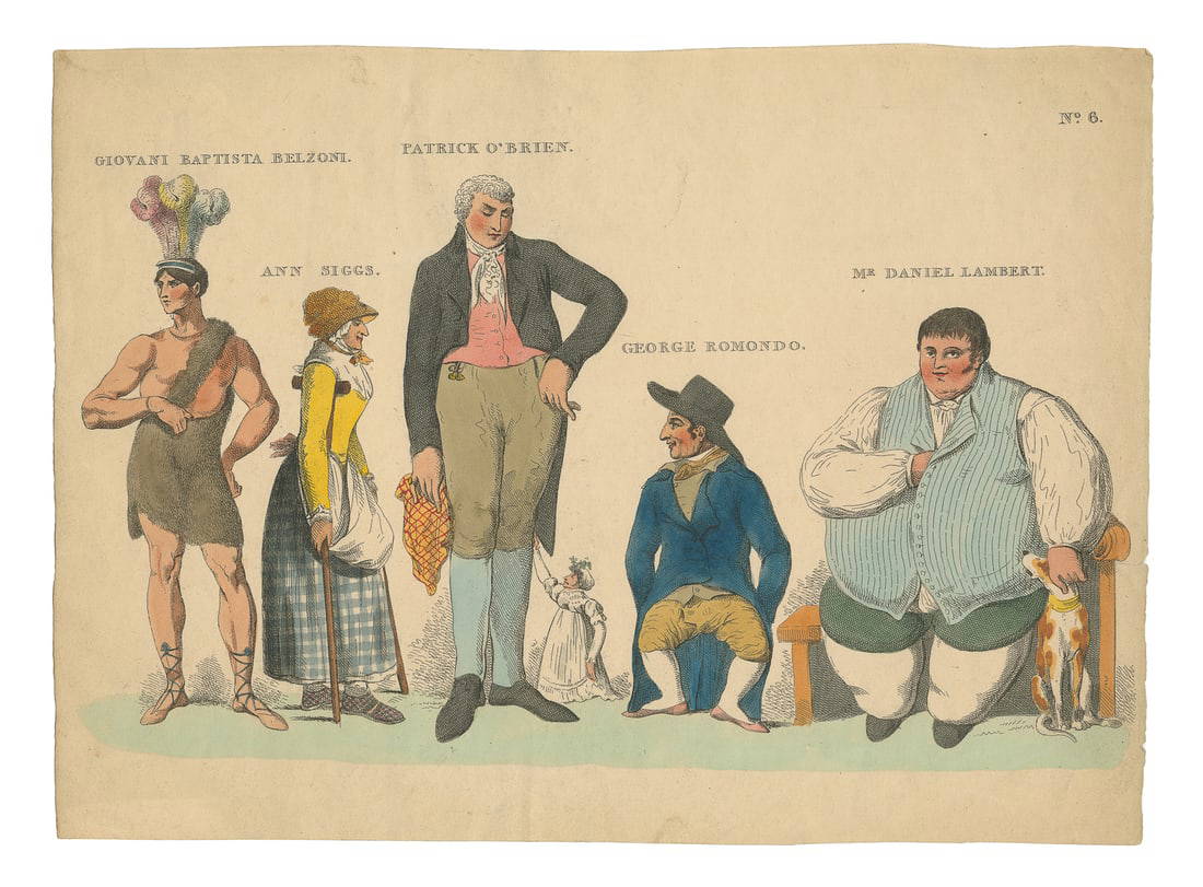 [remarkable Characters]. Daniel Lambert, George Romondo And... Auction