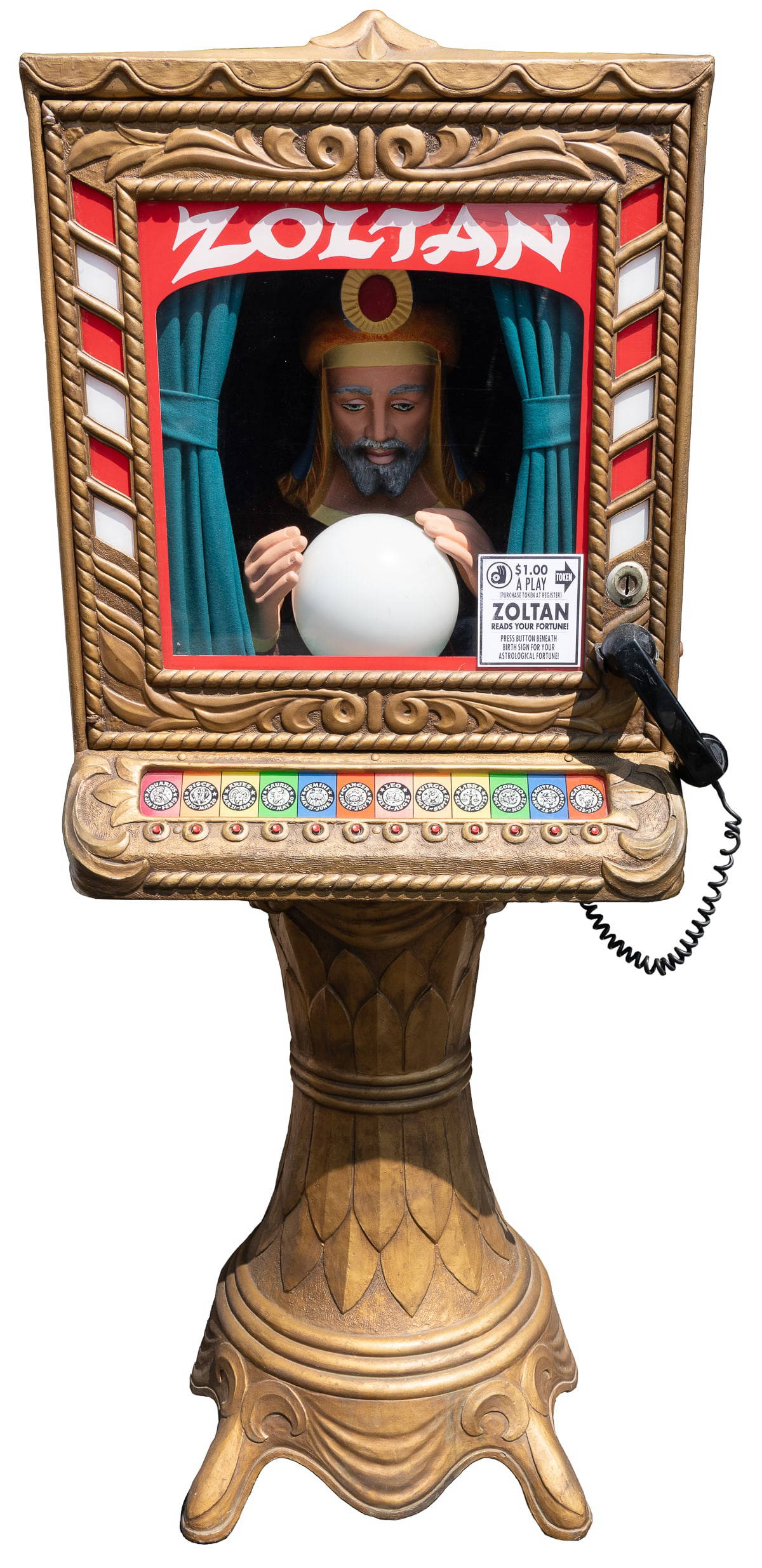Zoltan Coin-operated Fortune Teller Horoscope Machine. (196... Auction