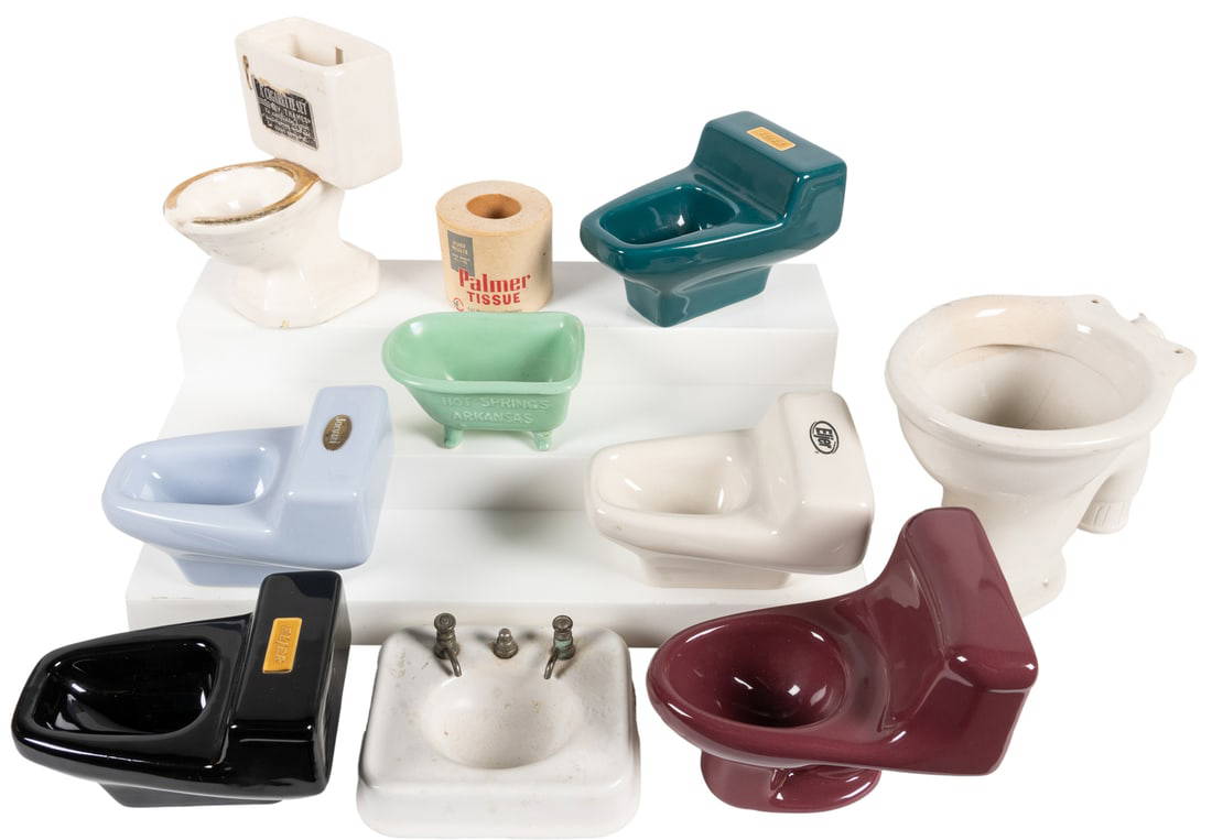 Group Of Salesman Samples Toilets, Bathtub, And Sink. Group... Auction