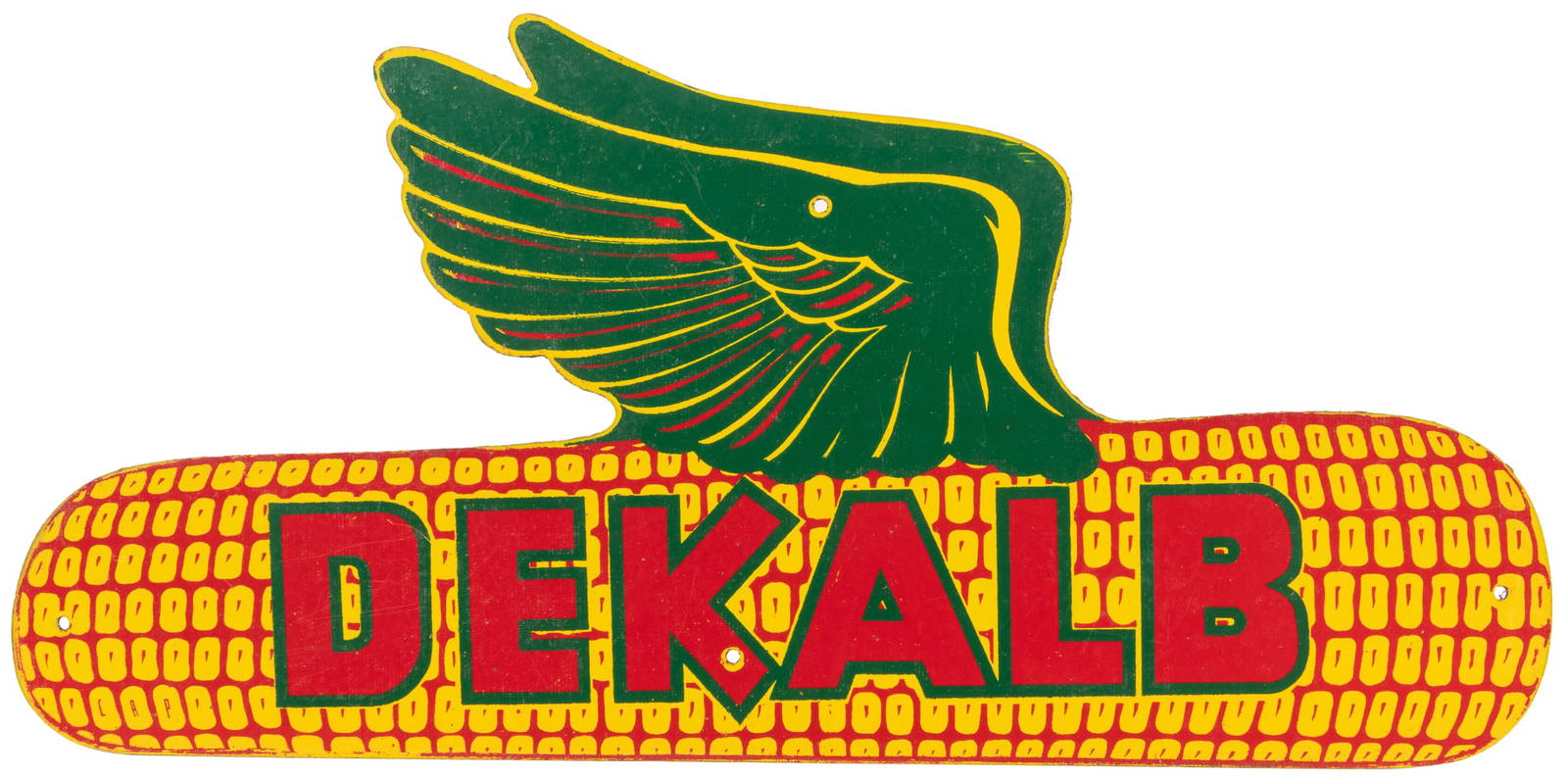 Dekalb “winged Ear” Corn Sign. 1950s. Silkscreened Masonite... Auction