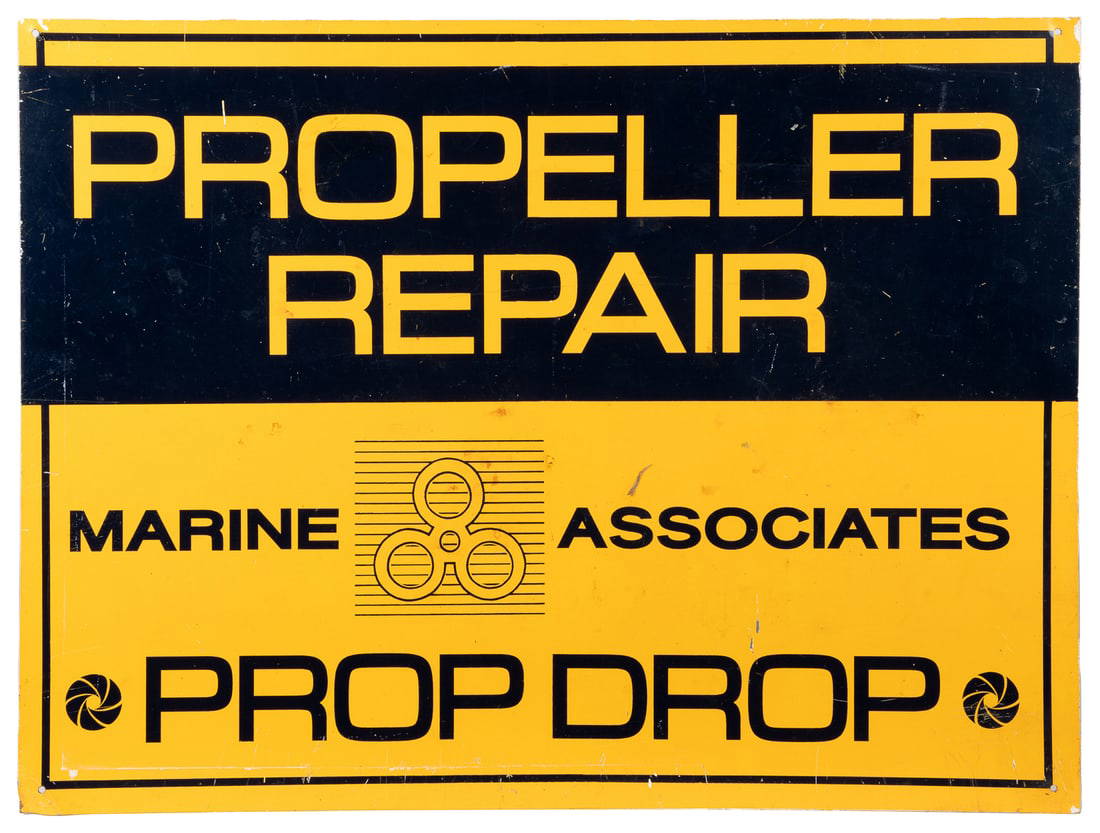 Marine Associates “propeller Repair / Prop Drop” Metal Sign... Auction