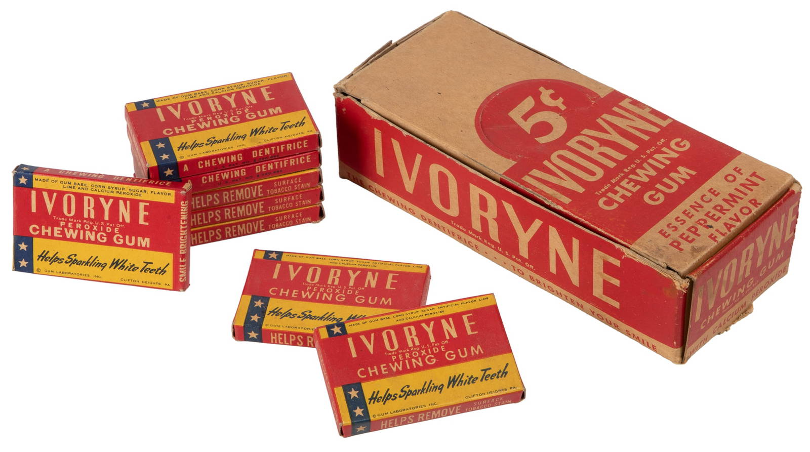 [gum]. Original Box For “ivoryne Chewing Gum Essence Of Pep... Auction