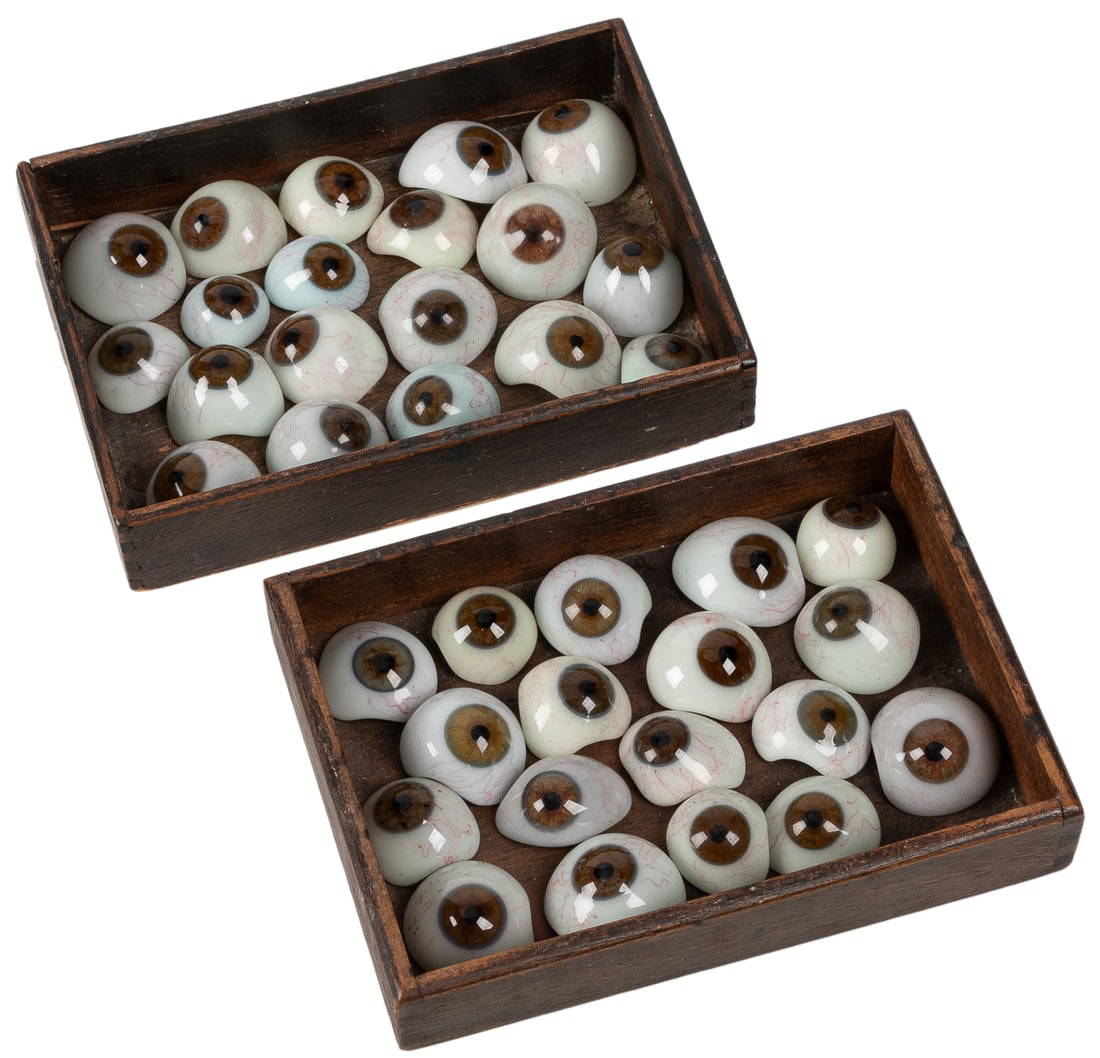 Antique Prosthetic Glass Eye Collection. Circa Early 20th C... Auction
