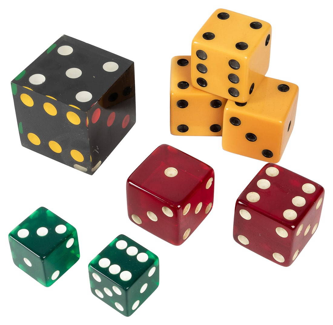 Group Of Jumbo / Oversize Dice. Including: (3) Catalin Dice... Auction
