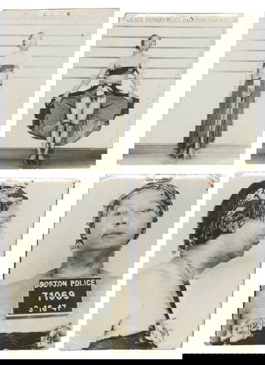 [mugshots]. Mugshots Of A Cross Dresser. Boston, 1947. Seri...