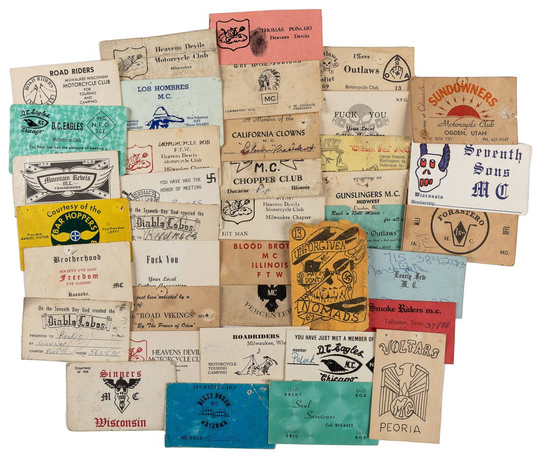 [motorcycle Club]. Group Of 38 Midwest Motorcycle Club “cal... Auction