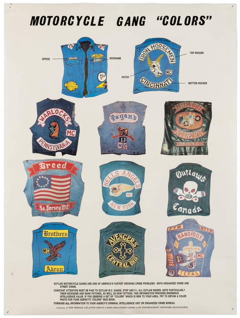 Motorcycle Gang “colors”. The Middle Atlantic-great Lakes O... Auction