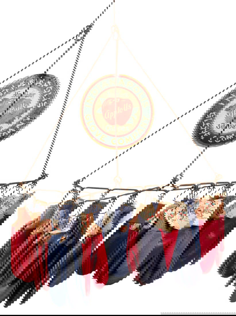 Indianapolis Glove Co. Hanging Glove Display. Indianapolis,... Auction