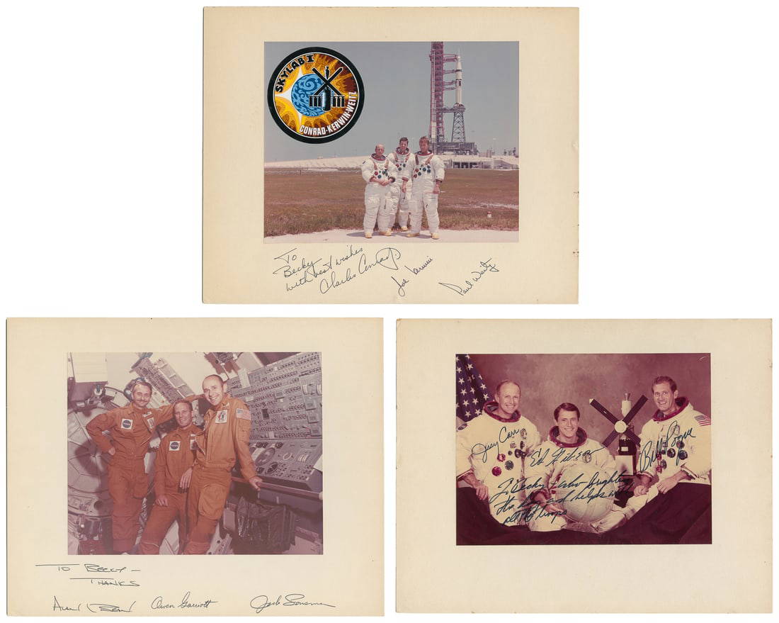 [nasa Memorabilia]. Group Of 3 Photos Of Skylab Astronauts,... Auction