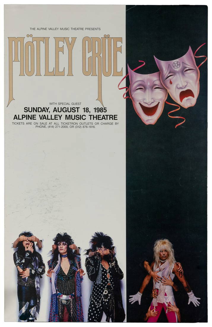 Motley Crue 1985 Alpine Valley Music Theatre. Color Window ... Auction