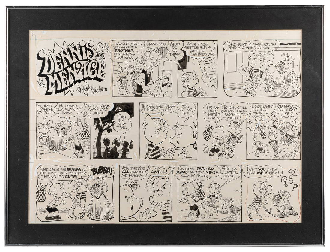 Ketcham, Hank. Dennis The Menace Sunday Comic Strip Origina... Auction