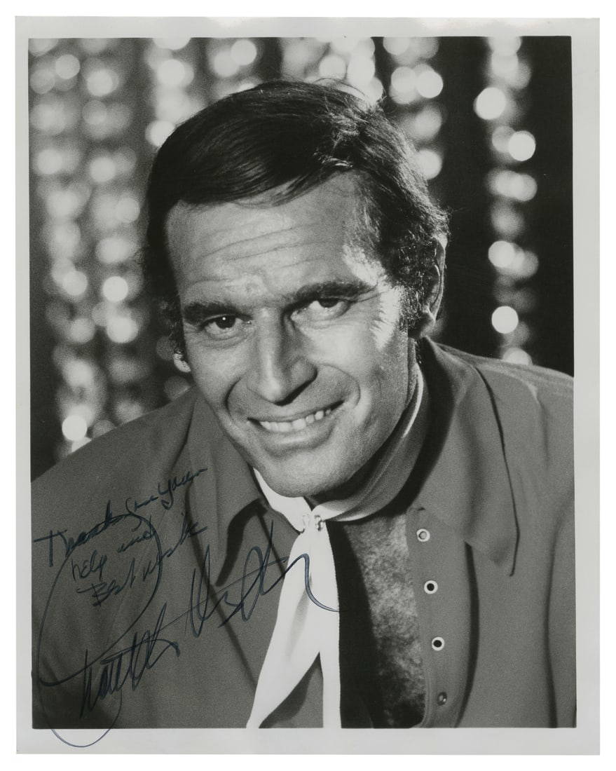 Charlton Heston Inscribed And Signed Photograph. Black And ... - Jul 10, 2025 | Potter & Potter ...