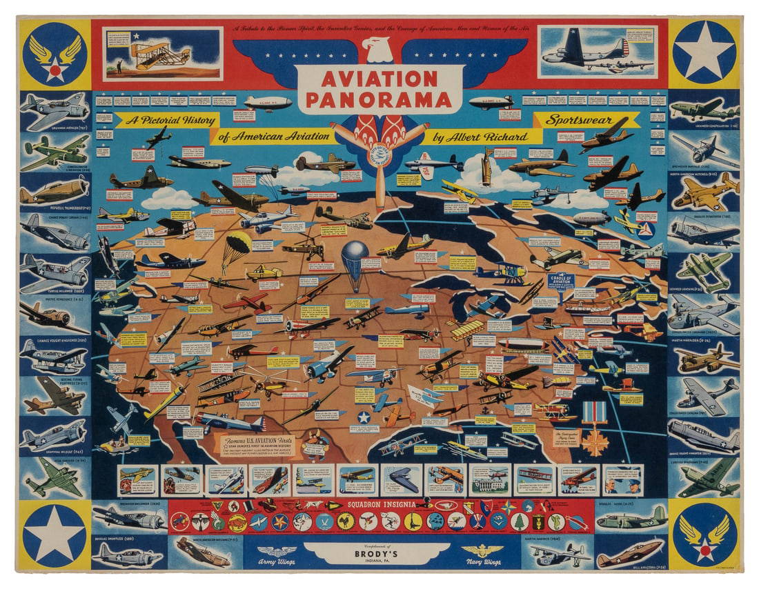 Cheeseman, F.e. Aviation Panorama. 1943. Milwaukee: Albert ... Auction