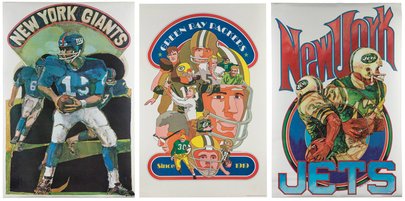 [nfl]. Three Nfl Collector Series Team Posters. 1968/1970. ... Auction