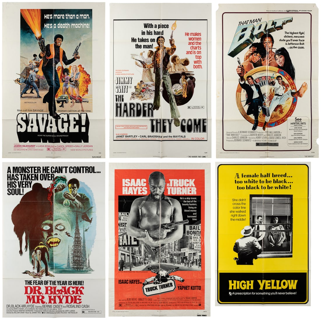 [blaxploitation]. Group Of 13 One-sheet Film Posters. 1970s... Auction