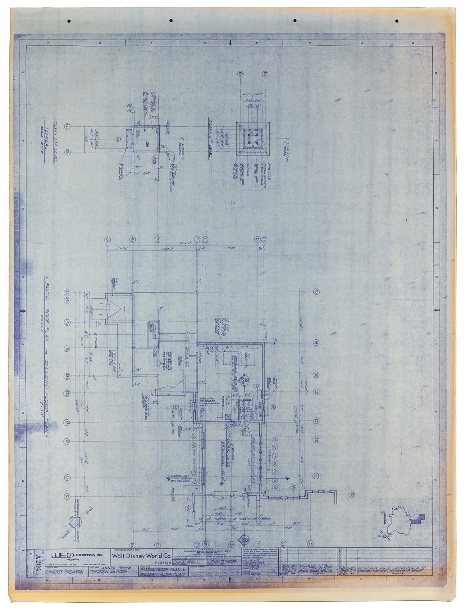 Large Set Of Walt Disney World Chicken And Fish Blueprints ...