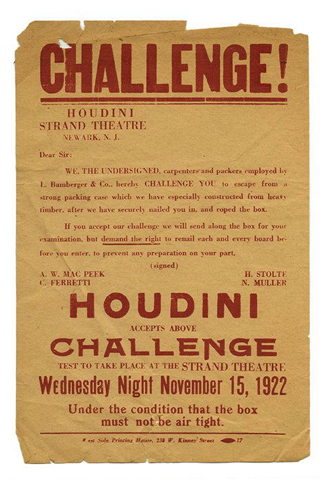 Houdini, Harry. Houdini packing box challenge, 1922 - Apr 26, 2014 ...