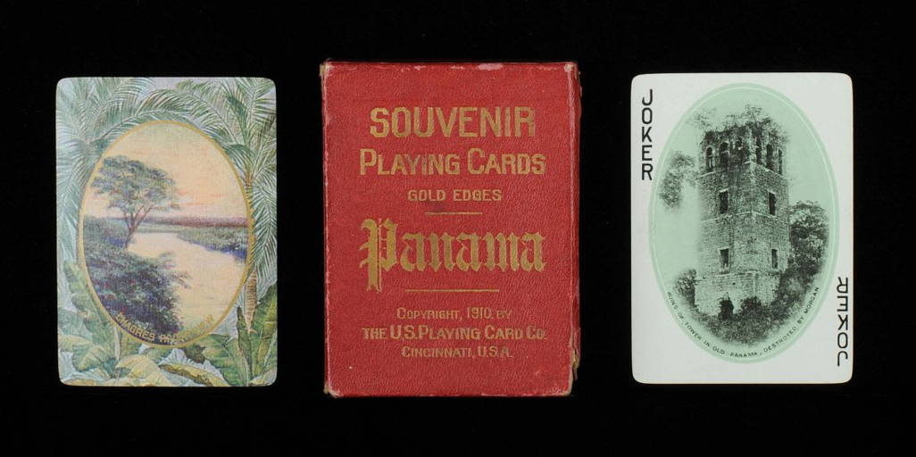 Panama Souvenir Playing Cards. Uspc, 1910. 52 + Ob, Nm.