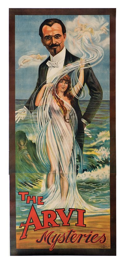 The Arvi Mysteries vintage three-sheet magic poster