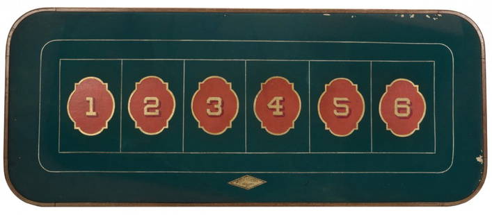 Antique Framed Chuck A Luck Green Felt Board