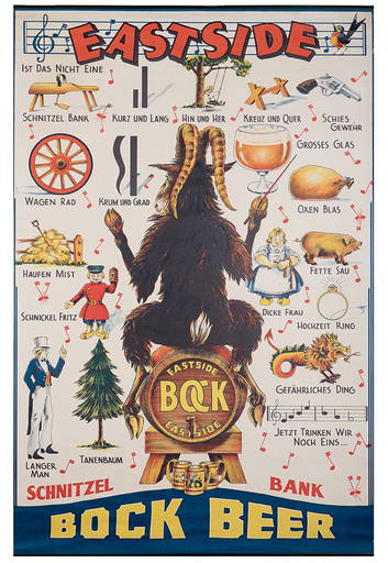 490. Eastside Bock Beer Schnitzel Bank Hang Up Poster.