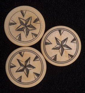 20 Antique Ivory Poker Chips