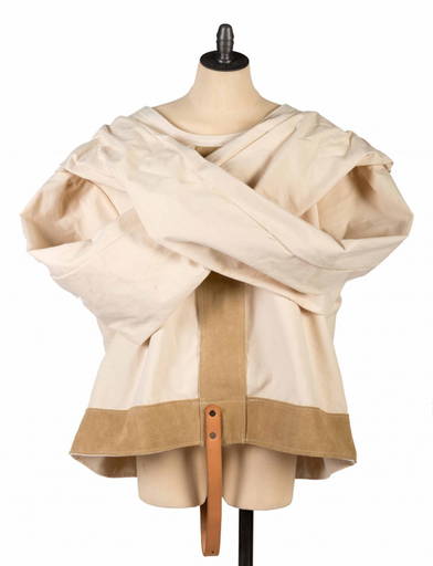 Strait Jacket. Contemporary Heavy Burlap Jacket With