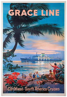Grace Line / Caribbean, South American Cruises. Circa 1950s...